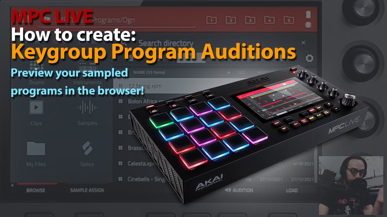 Mpc Live How To Create Keygroup Program Previews Auditions Youtube