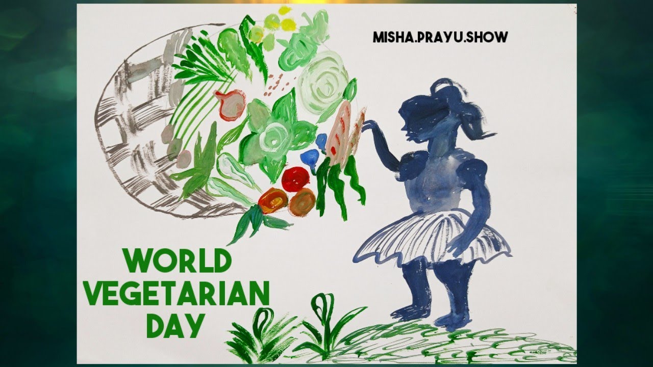 World Vegetarian Day Easy Drawing For Competition World Vegan Day