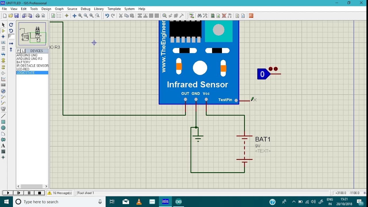 Infrared Sensor With Arduino Simulation Youtube