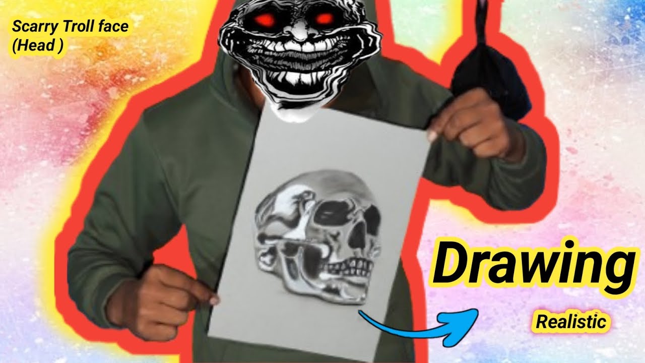 Realistic Head Drawing 亞 How To Draw Scary Troll Face Trollface Youtube