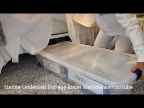 Sterlite Underbed Storage Boxes Flip Top Four Wheels
