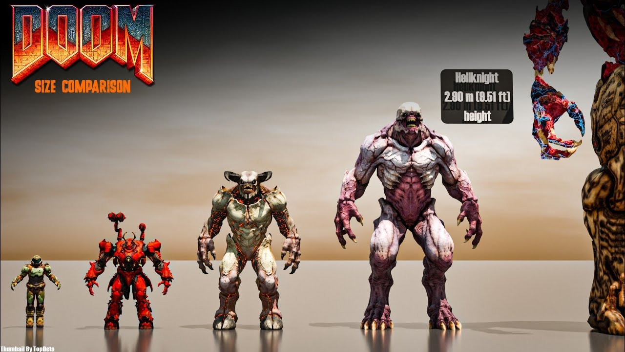 How Big Are Doom Creatures Size Comparison Youtube