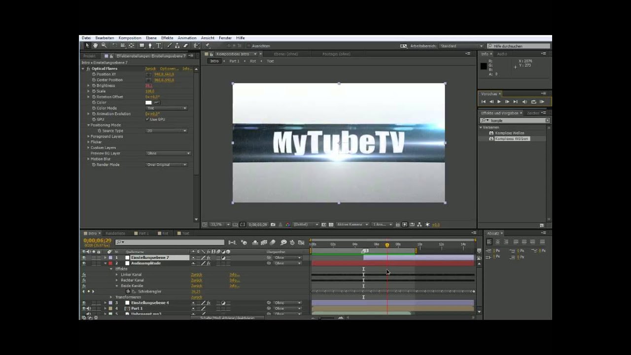 After Effects Intro Erstellen Tutorial German Hd Youtube