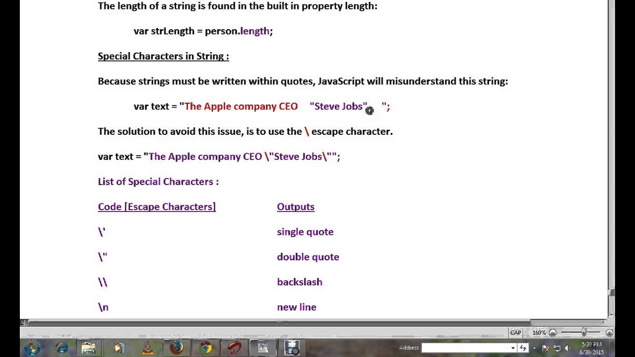 Javascript String Length Special Characters Youtube