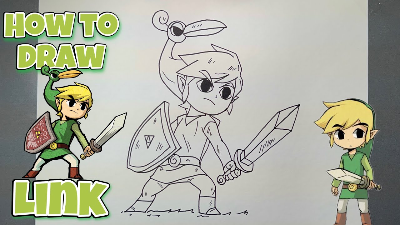 How To Draw Link The Legend Of Zelda Step By Step Tutorial Drawing