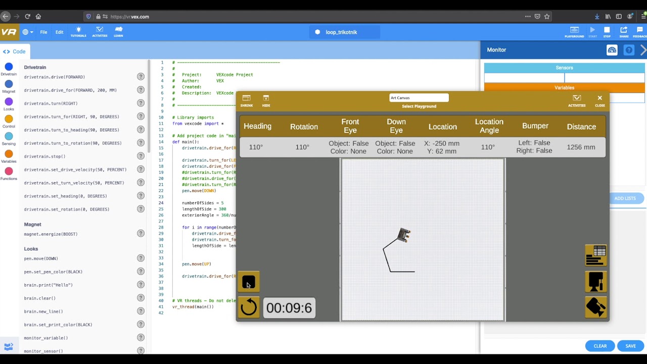 Draw Any Polygon Python Vexcode Vr Youtube