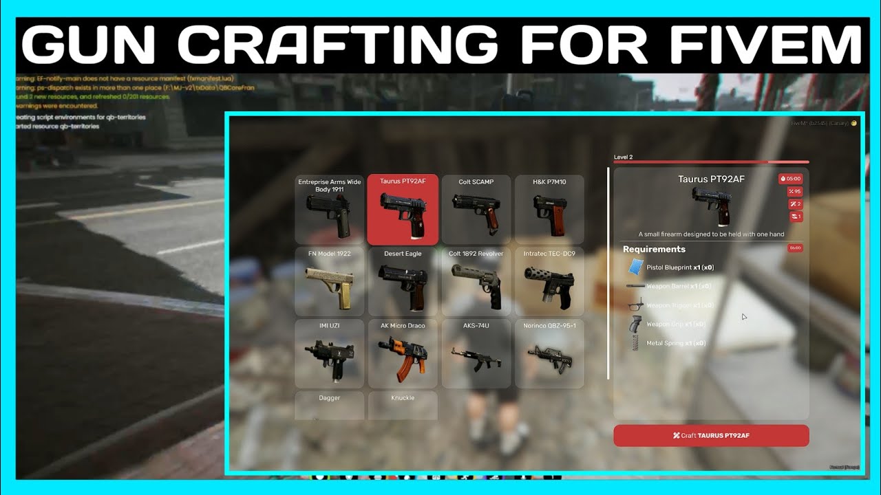 Weapon Crafting System Fivem Store Fivem Mods Fivem Server Promotion