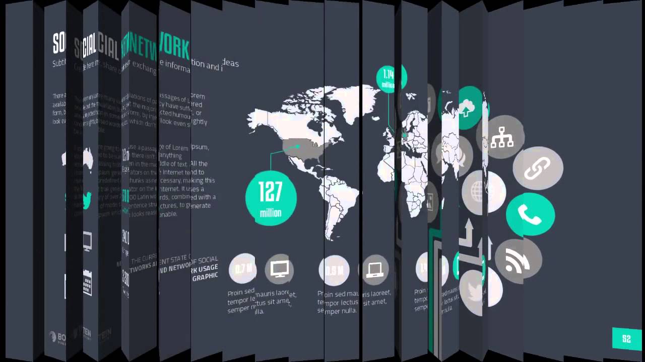 Botein Powerpoint Template Dark Version Turquoise Youtube