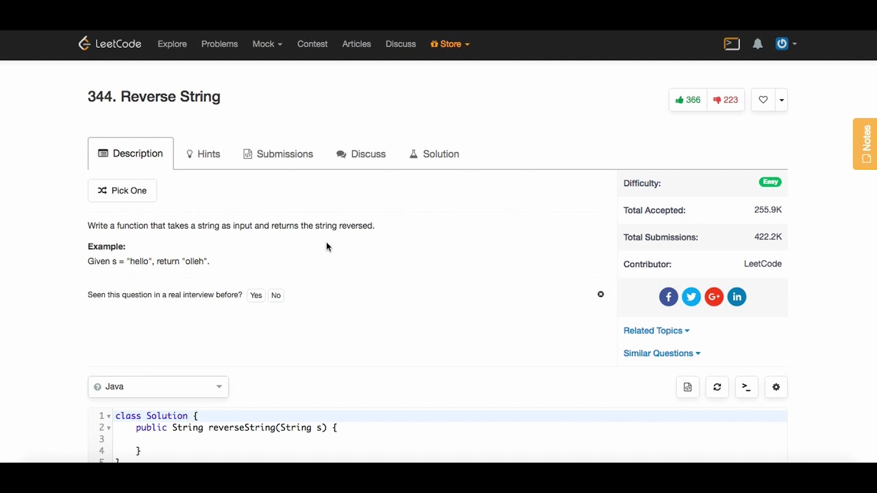 Reverse String Youtube