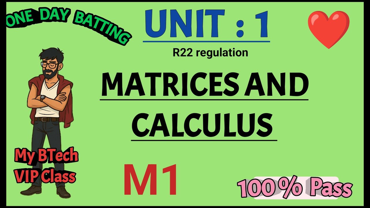 Unit 1 Matrices And Claculus рџ ї Pass R22 Regulation Jntuh Youtube