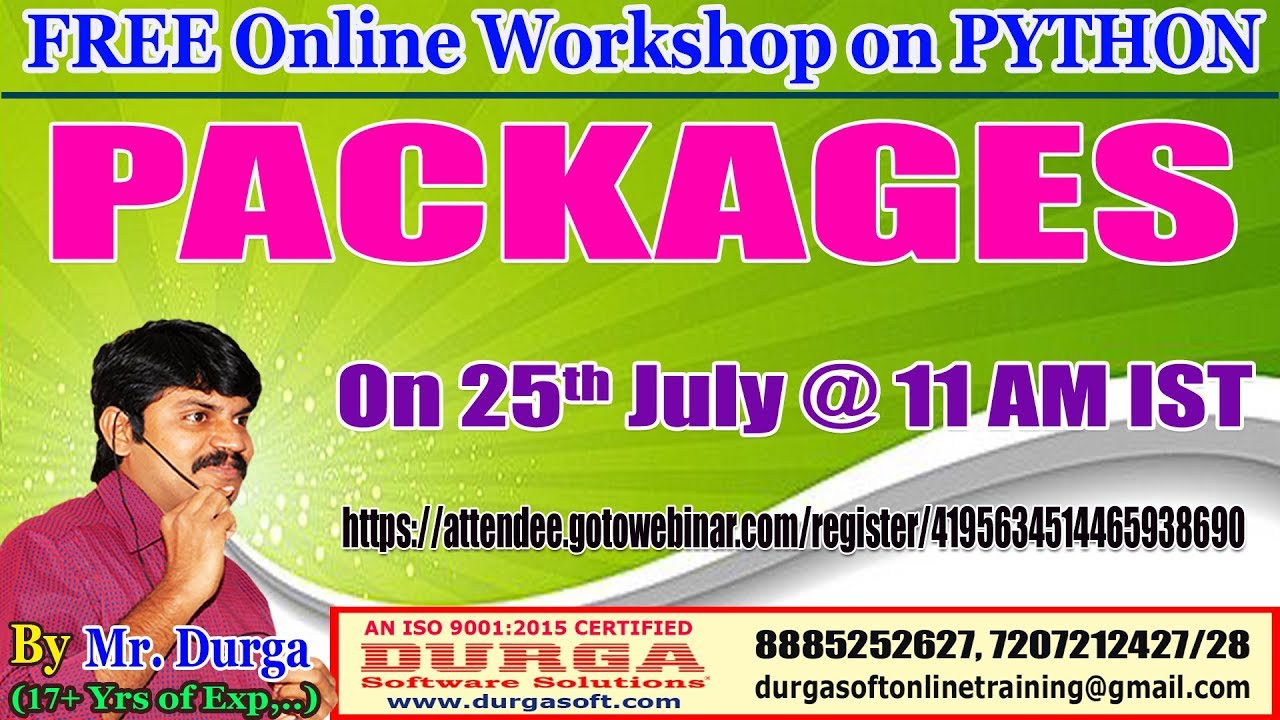 Free Workshop On Python Packages By Durga Sir Youtube
