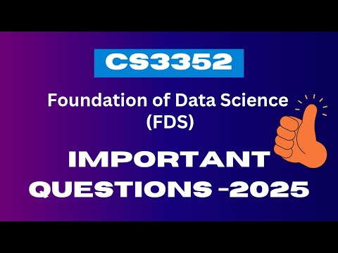 Cs3352 Important Questions Foundation Of Data Science Fds Easy To