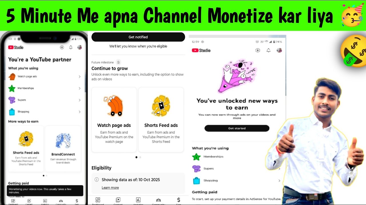 How To Monetize Youtube Channel In 5 Minutes Monetization Youtube