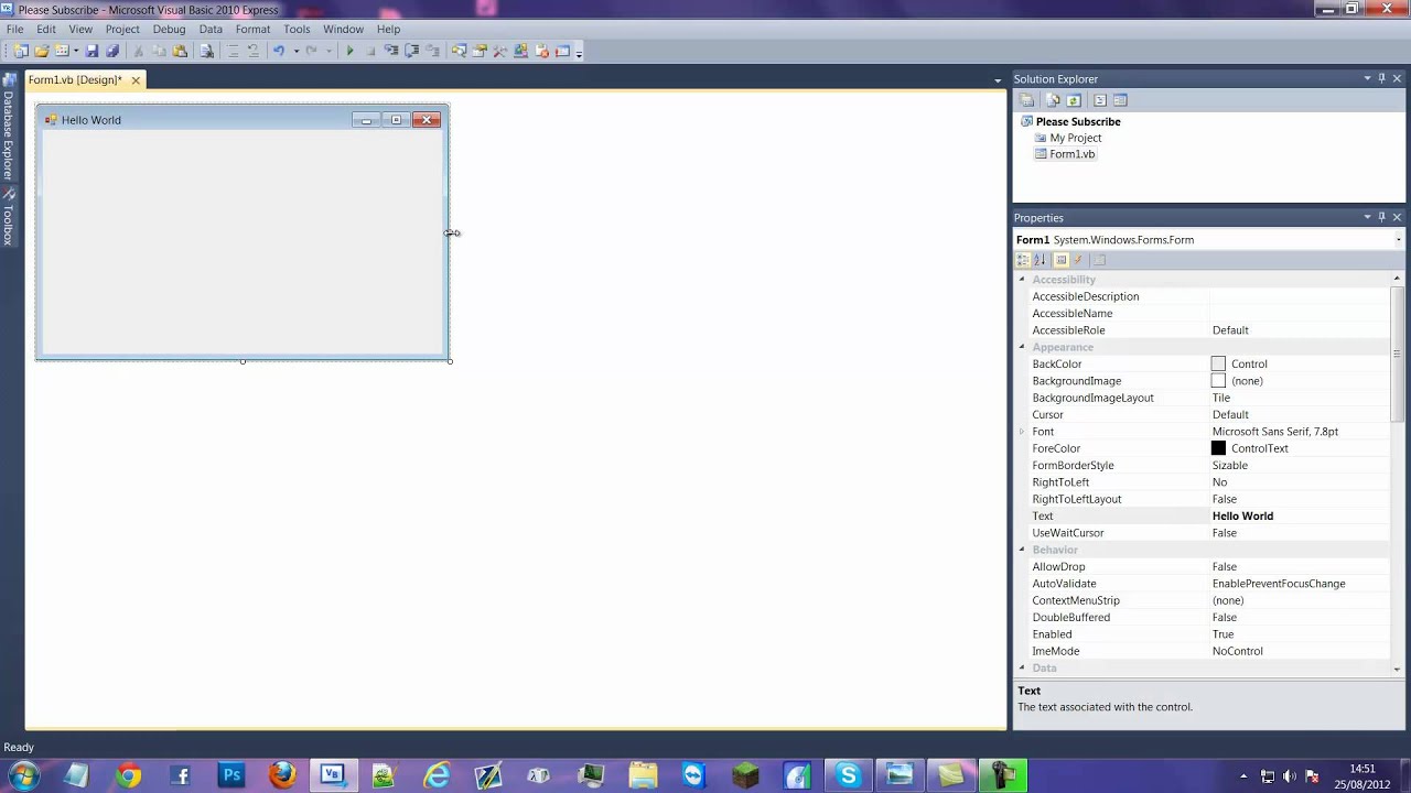 Visual Basic 1 Hello World Youtube