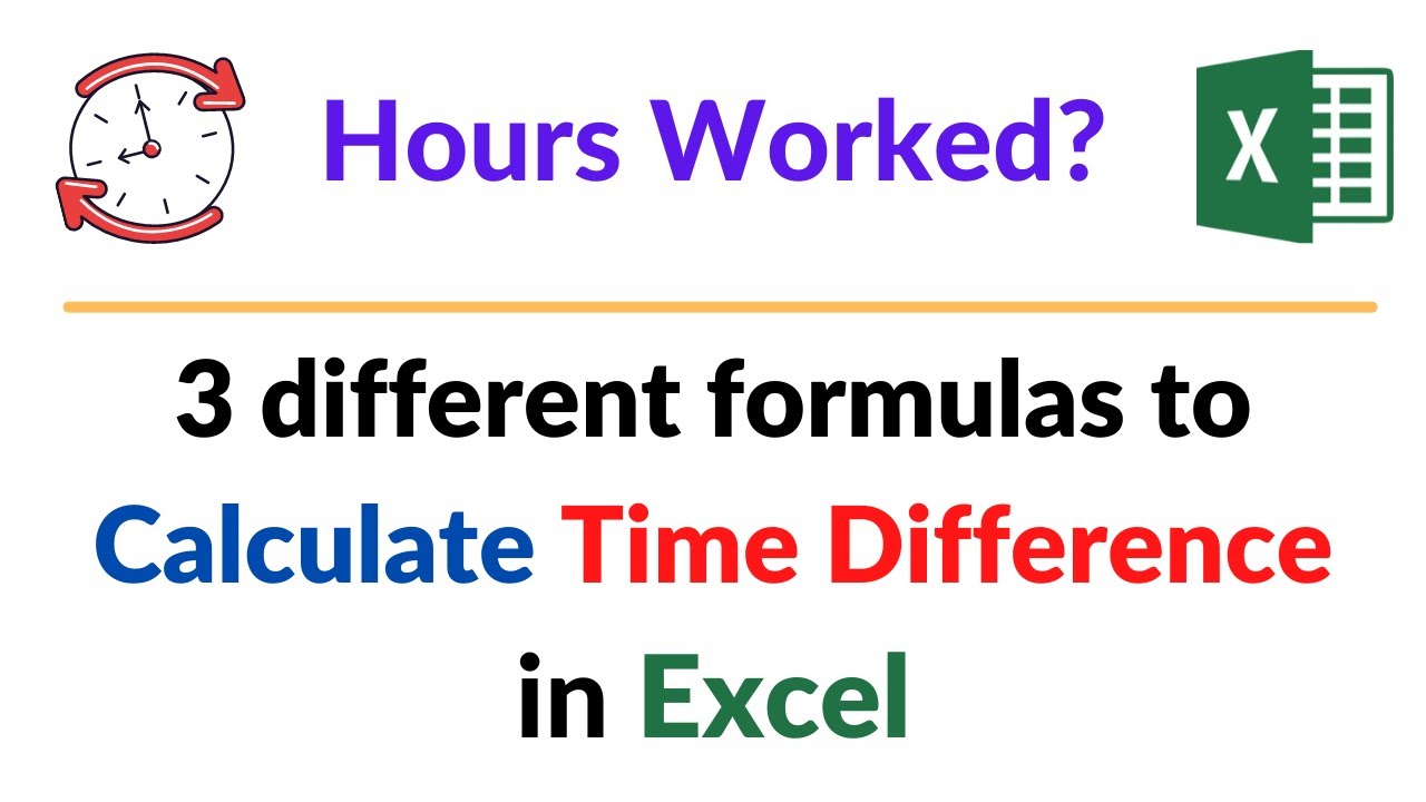 Formula To Calculate Time Difference In Excel Youtube