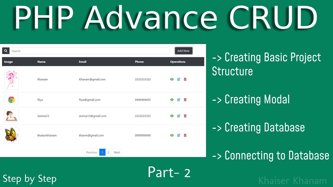 Php Advance Crud Creating Project Structure Creating Database