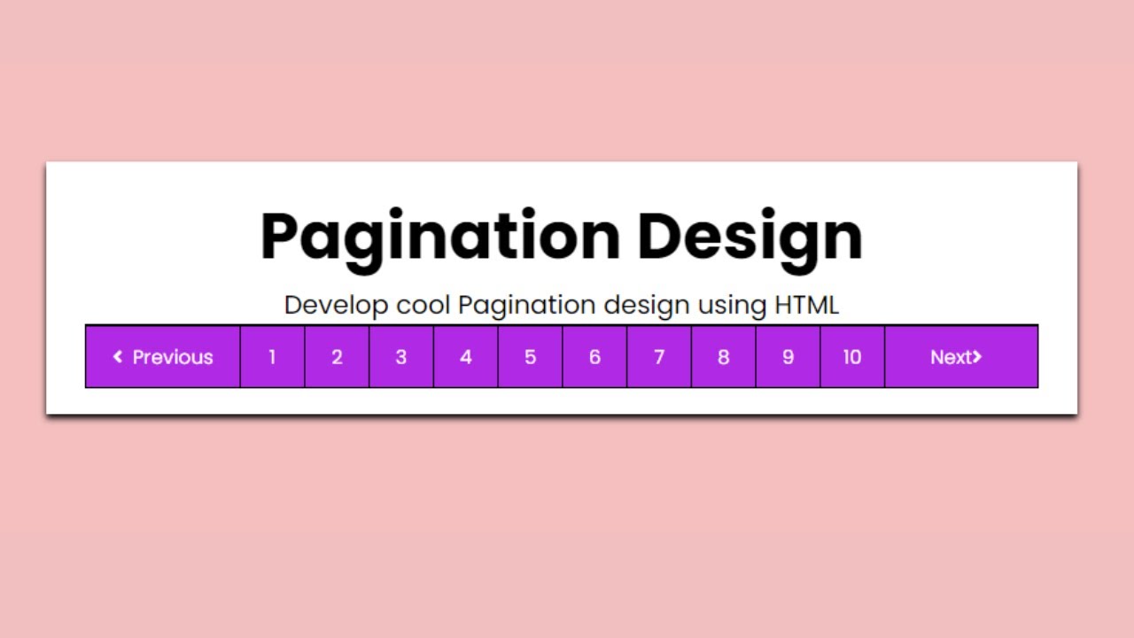 Awesome Pagination Design Using Html Css Only Youtube