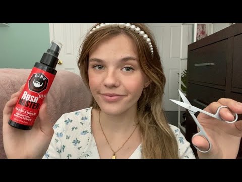 Asmr Mens Beard Trim Haircut Roleplayрџ Youtube