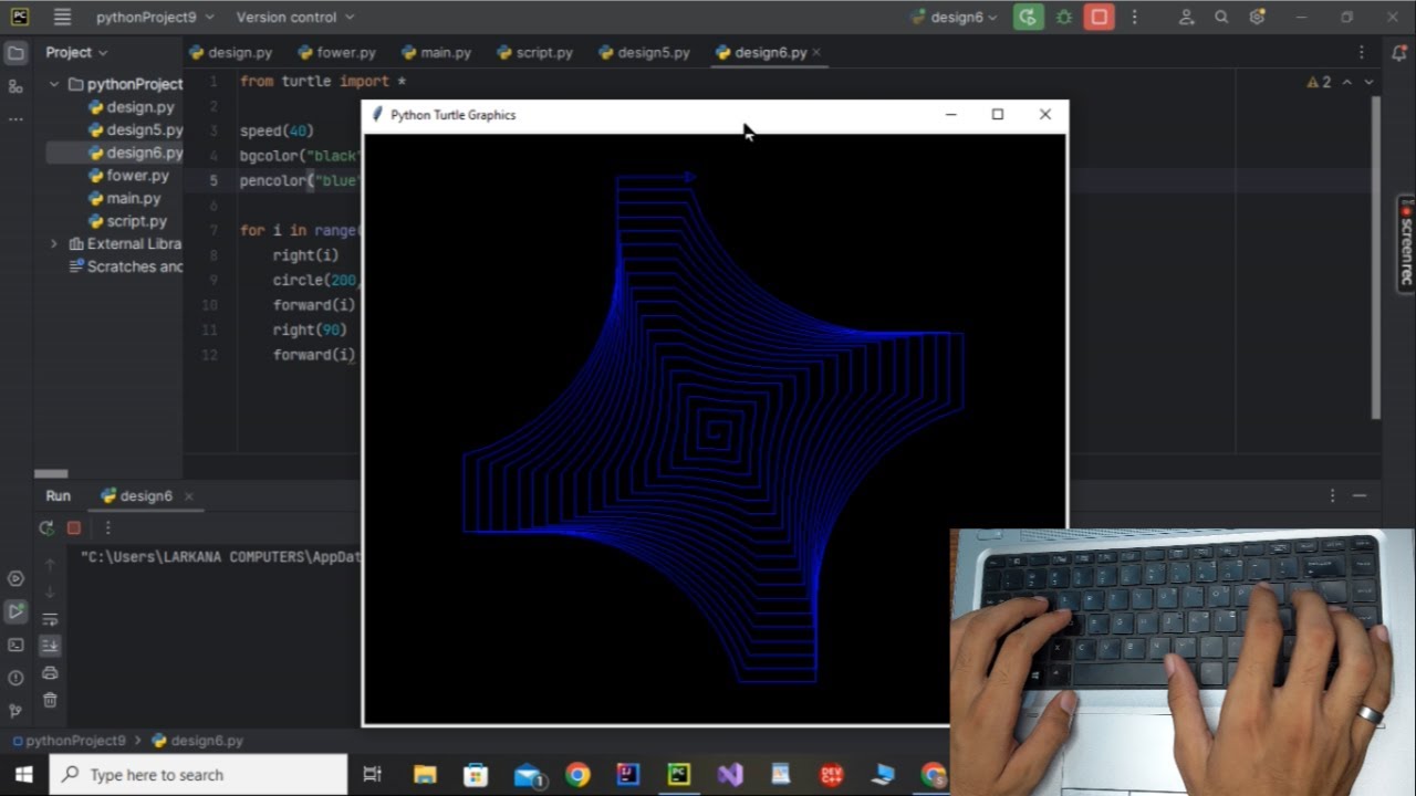 Asmr Programming Colorful Flower Using Python No Talking Youtube
