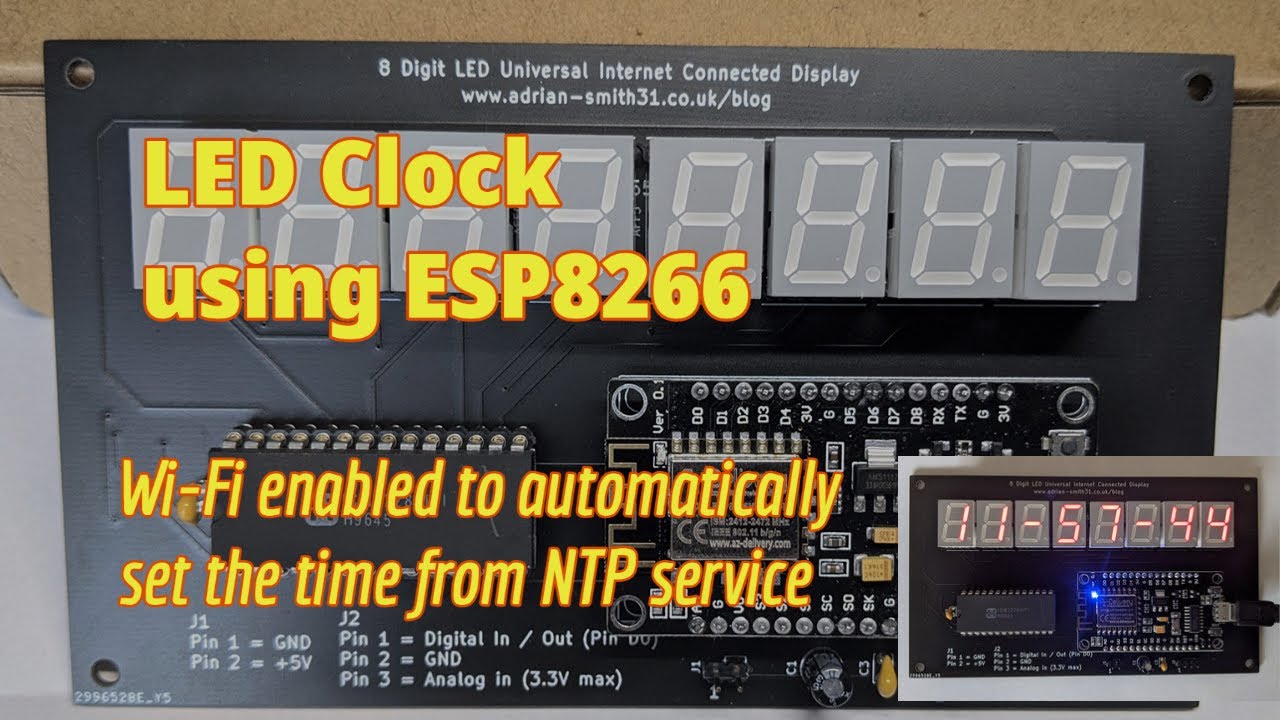Make An Led Clock Using Esp8266 No Rtc Required Wi Fi Enabled To