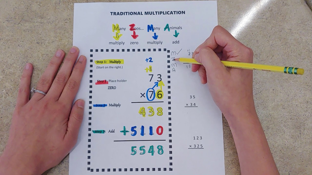 Traditional Multiplication Tutorial Youtube