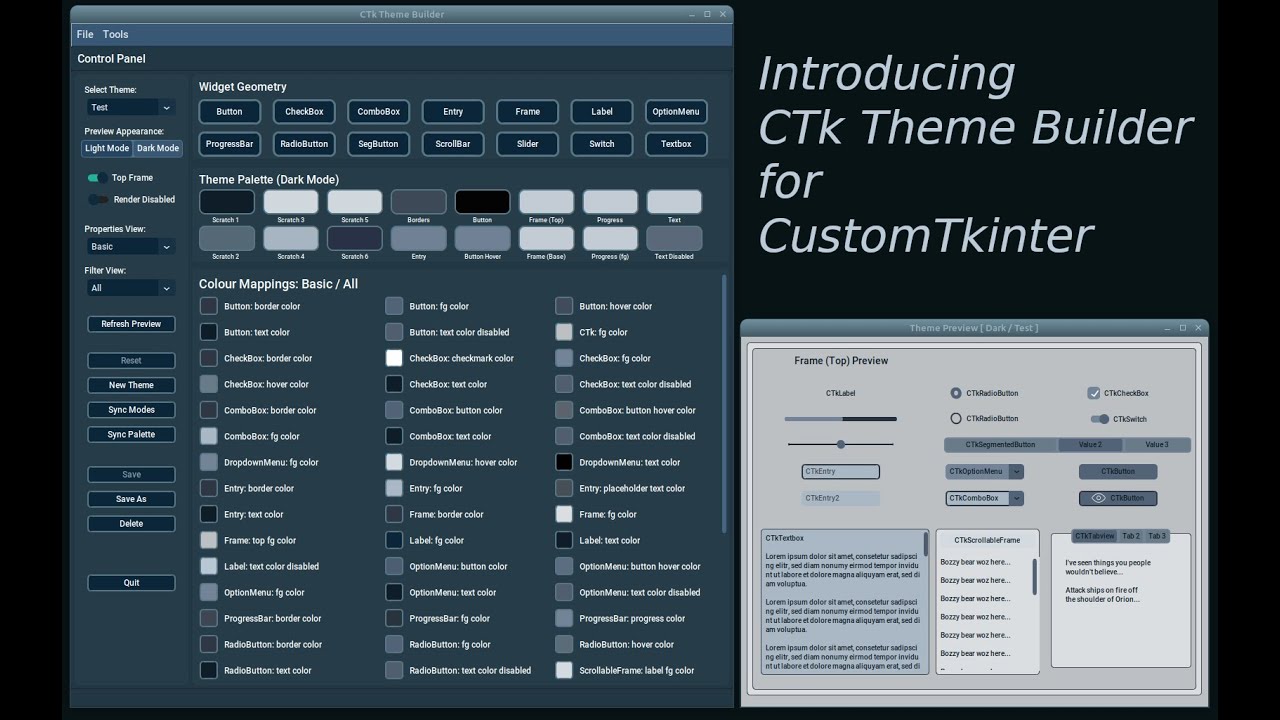 An Introduction To Ctk Theme Builder For Customtkinter Youtube