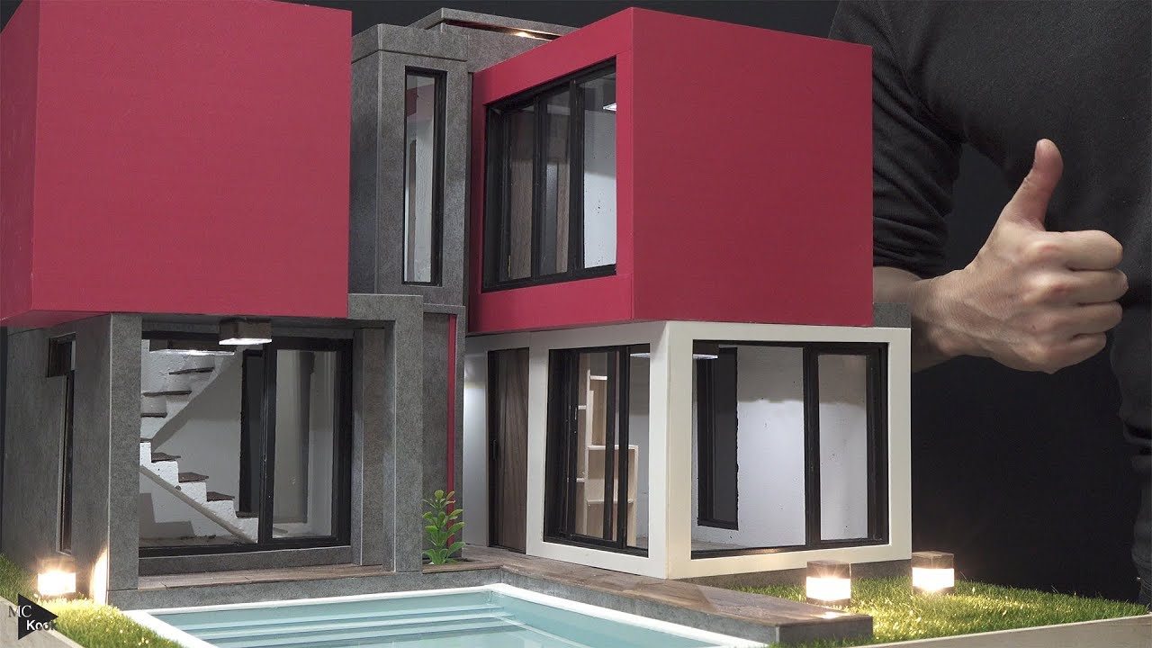 How To Make Awesome Mini House From Concrete Youtube