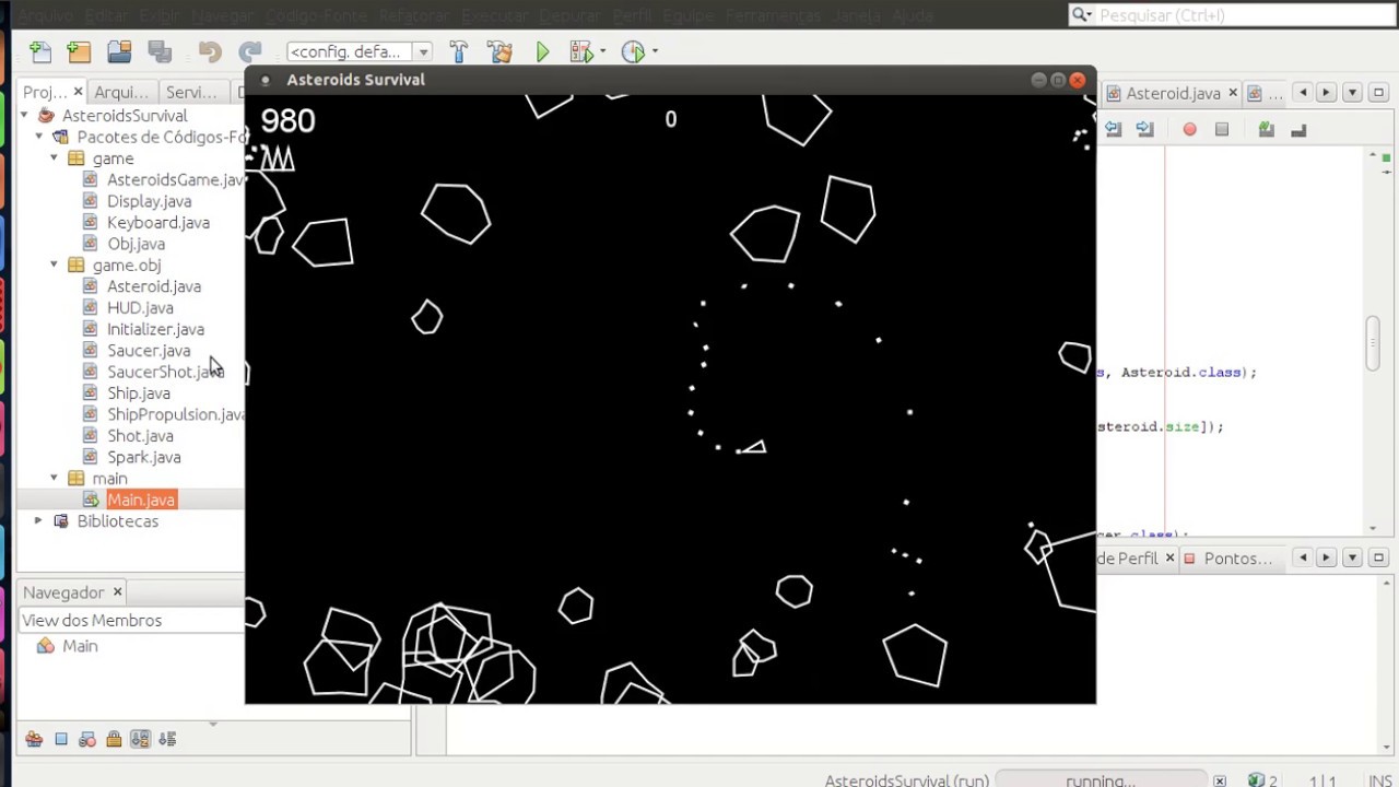 Java 2d Game From Scratch Asteroids 1979 Survival Test Youtube