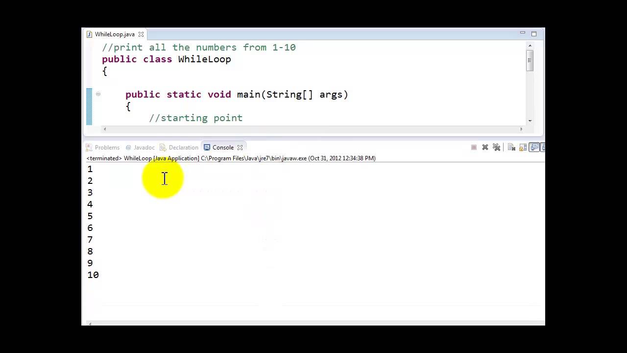 Java Tutorial Count Controlled While Loop Youtube