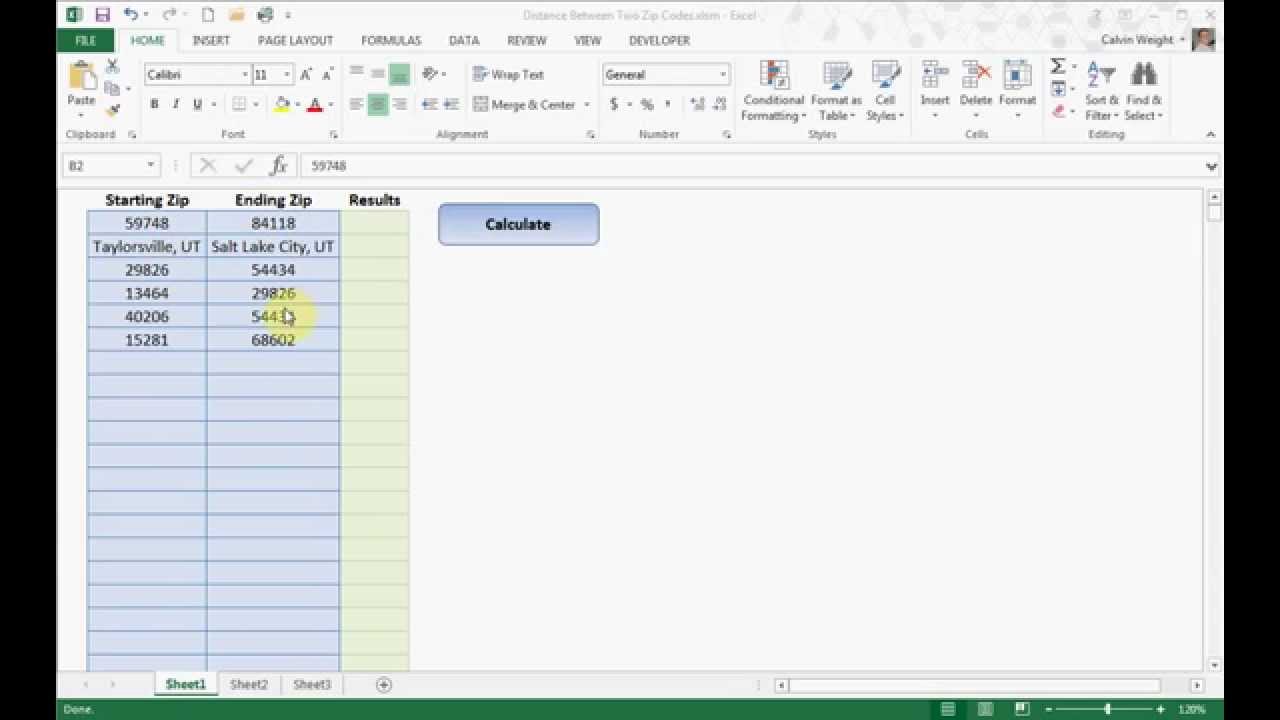 Can Excel Calculate The Distance Between Two Zip Codes In Excel