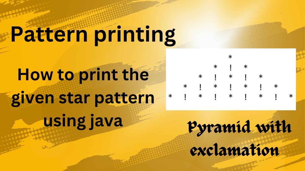 Pattern Printing In Java Youtube