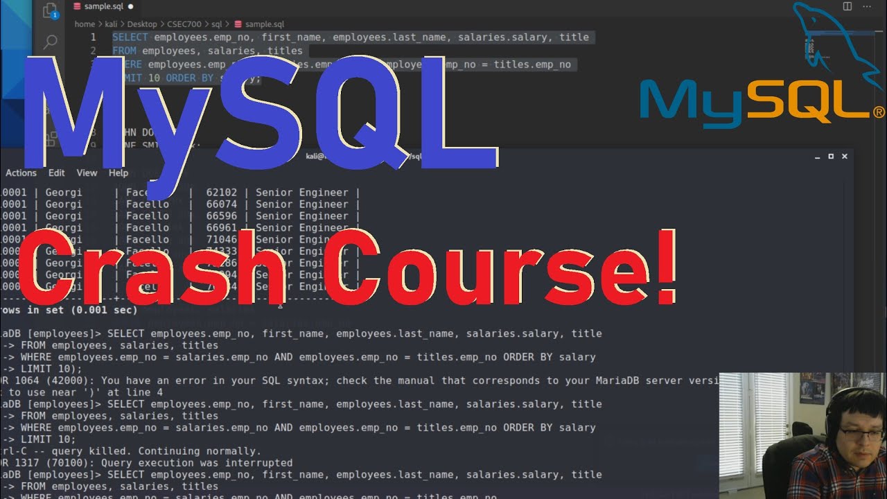 Mysql Crash Course Youtube