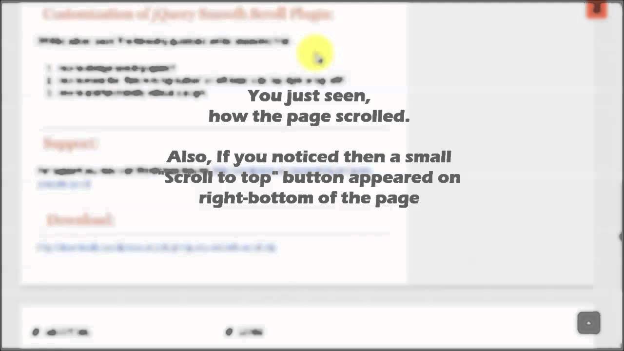 What Does Jquery Smooth Scroll Plugin Do Youtube