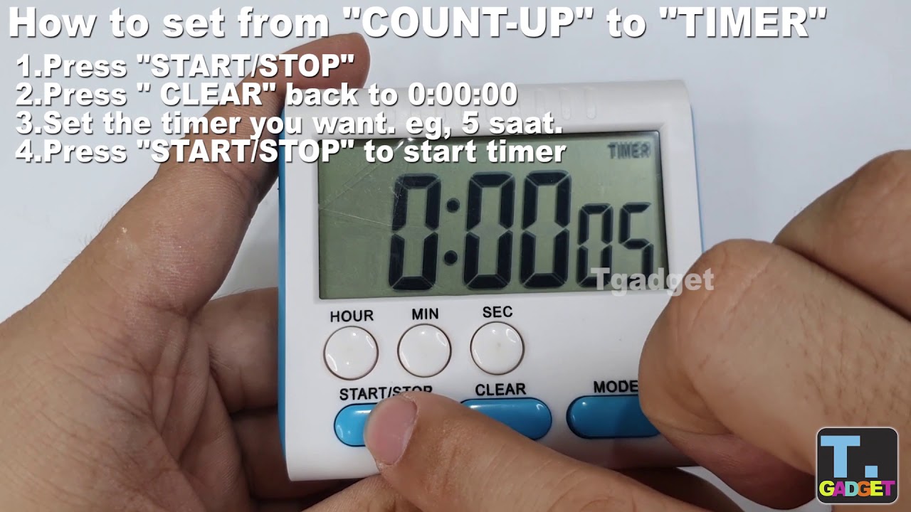 Tgadget Digital Timer Setting Mute Unmute And Count Up To Timer Youtube