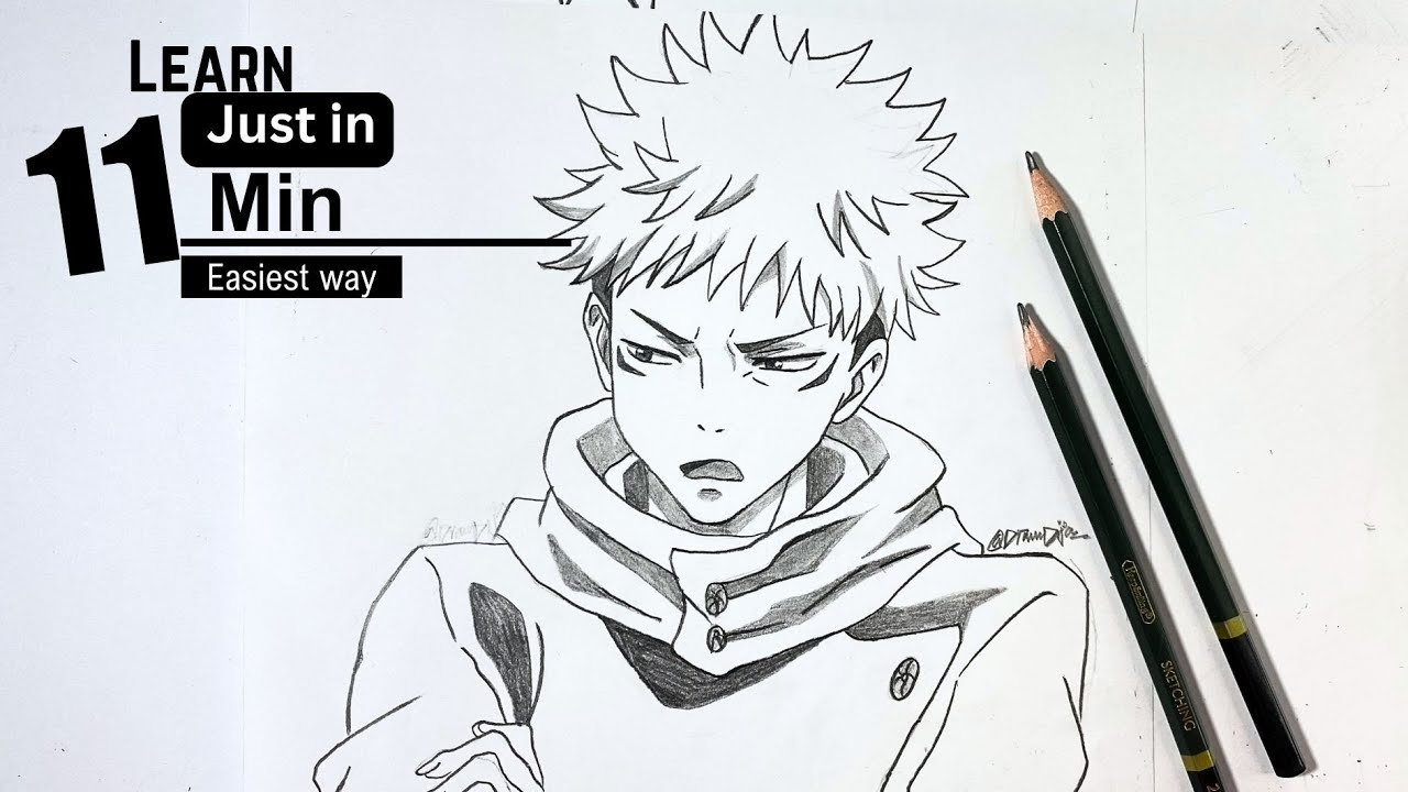 How To Draw Itadori Yuji Jujutsu Kaisen Easy Anime Drawing Youtube