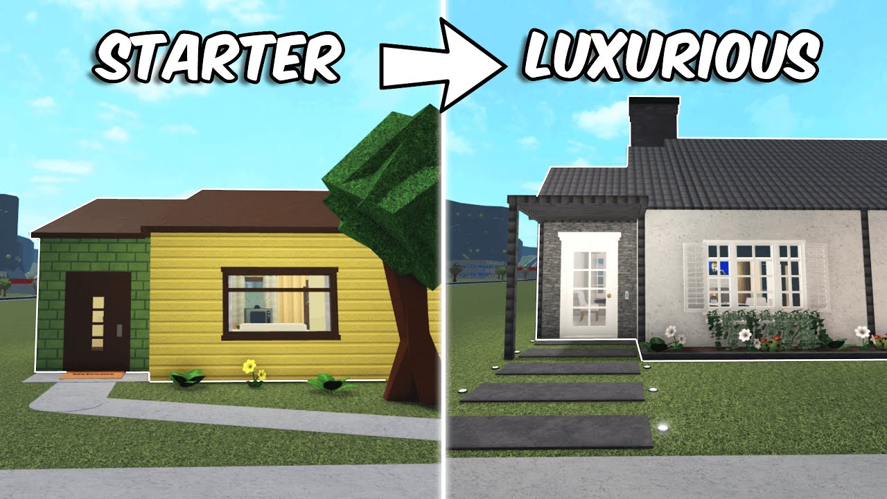 Renovating The Bloxburg Starter Into A Luxurious House Roblox Youtube