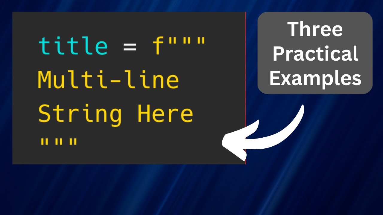 Python Multiline Strings With Or Without F Strings Youtube
