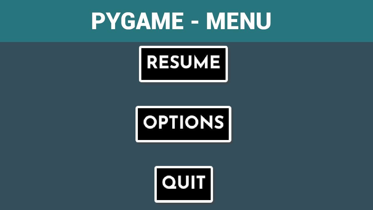 How To Create A Menu In Pygame Youtube