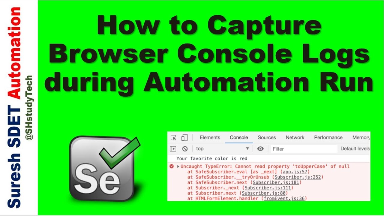 How To Capture Browser Console Logs In Selenium Dev Tools Logs To