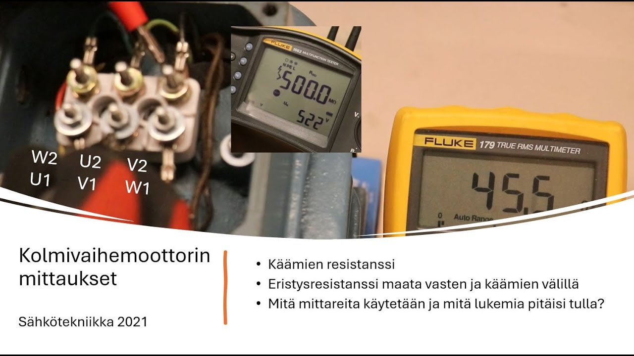Kolmivaihemoottorin Mittaukset Ennen Jännitteitä Youtube
