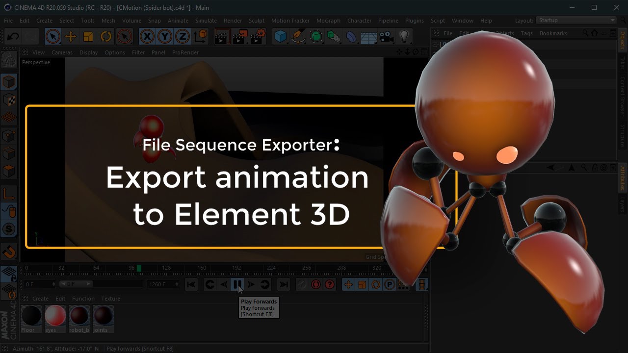 How To Export An Animation From Cinema 4d To Element 3d Youtube