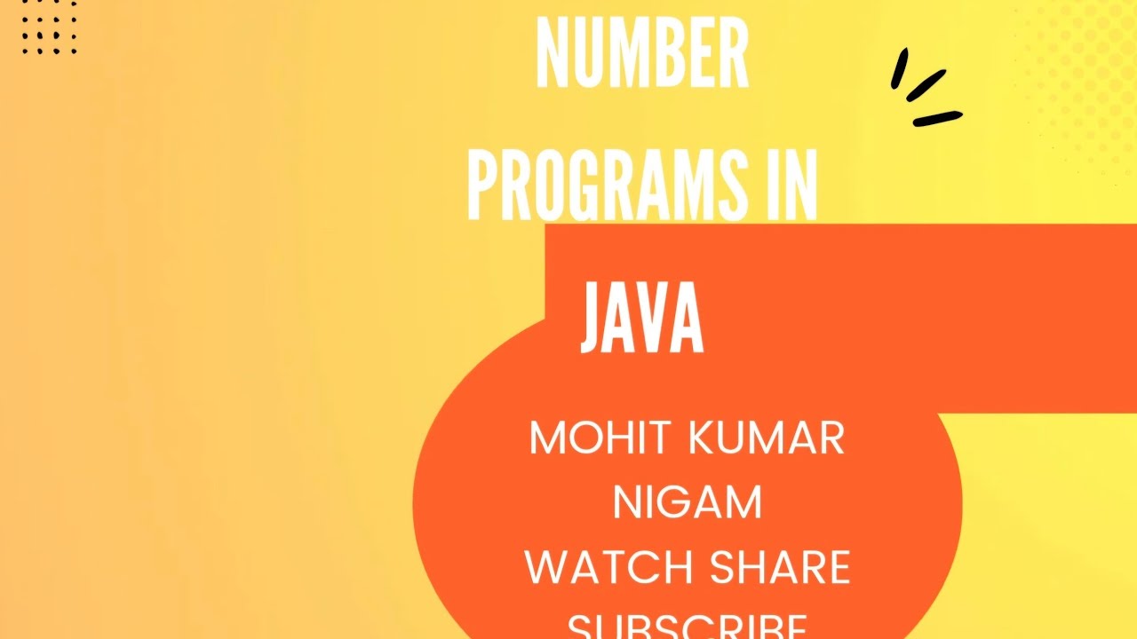 Java Number Programs Youtube