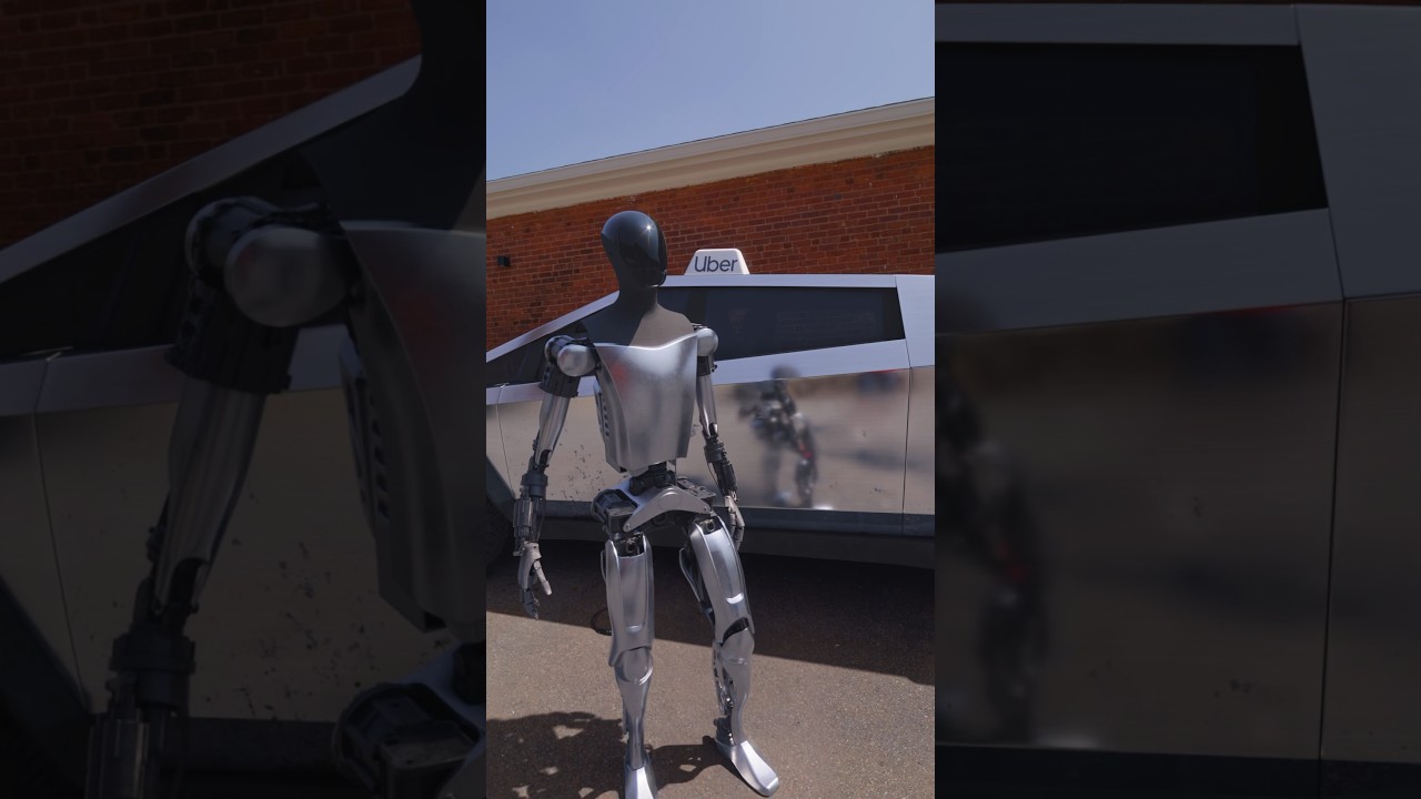 Tesla Robot Driving A Cybertruck For Uber Go It