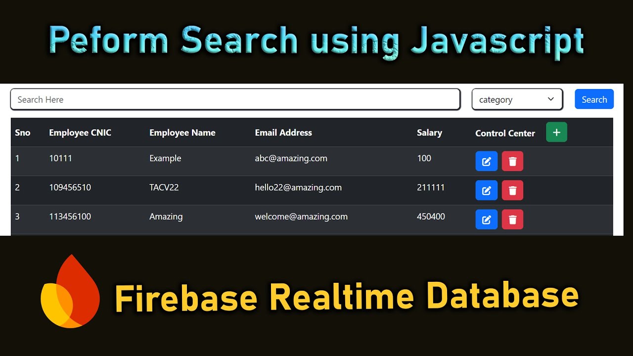 Search Filter Records In Table Firebase Realtime Database Using