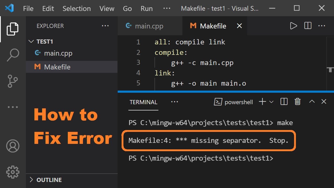 How To Fix Error Makefile Missing Separator Stop Youtube