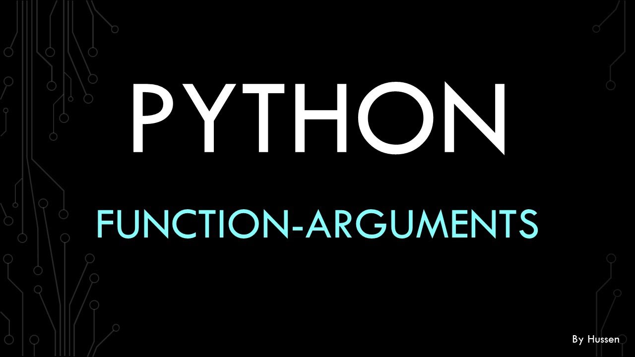 Python Function Arguments Types Youtube