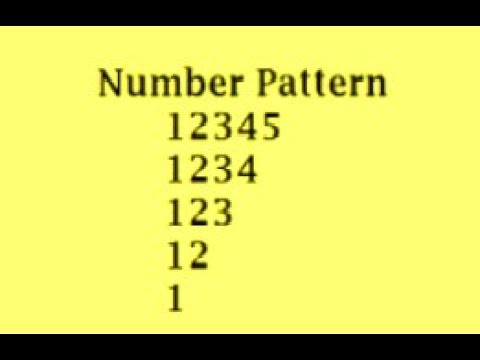 Number Pattern Program 2 In Java Java Interview Question Youtube