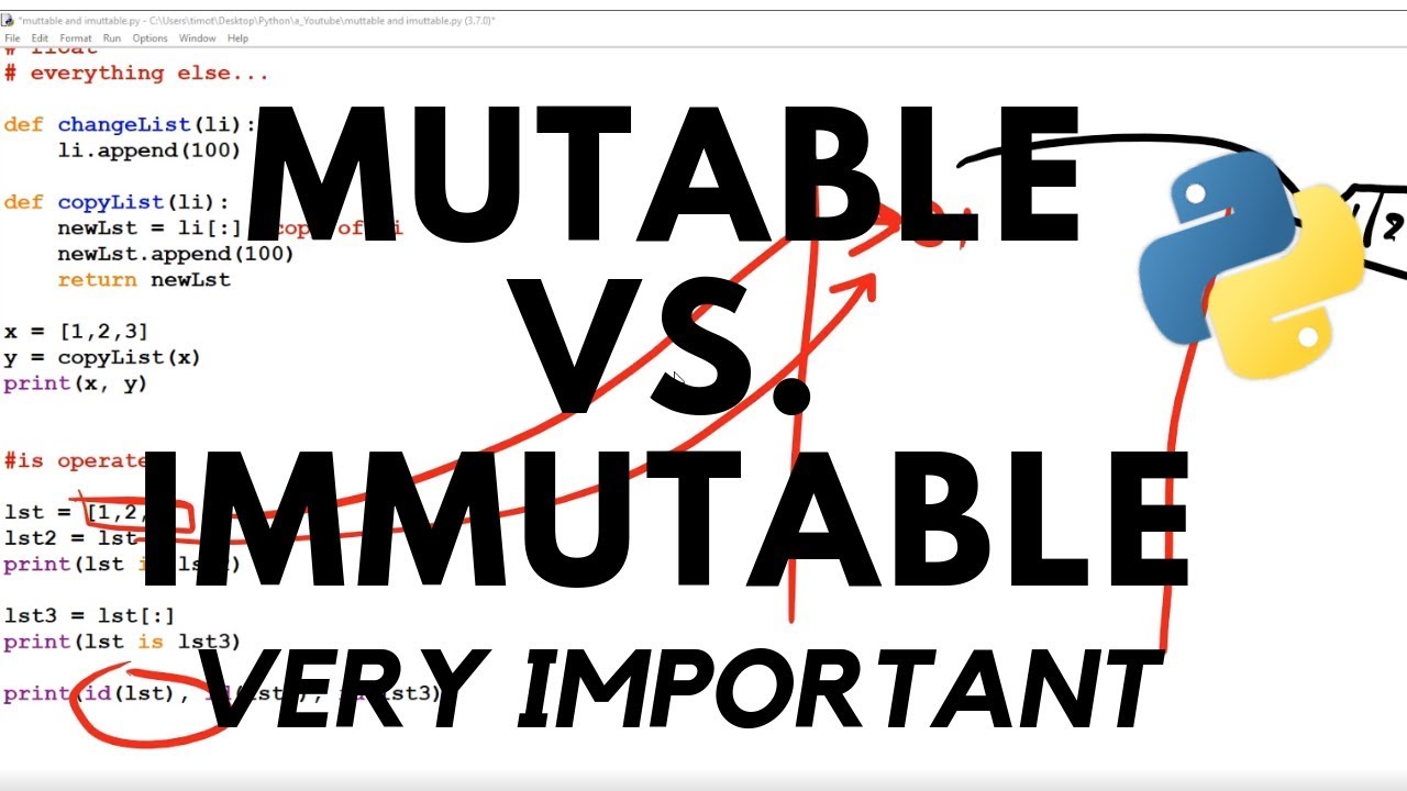 Mutable Vs Immutable Python Youtube