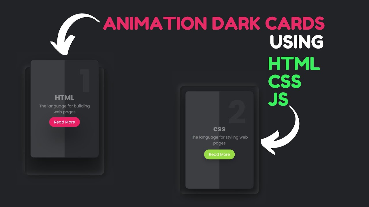 Css Tutorial Animation Dark Cards Using Html Css With Hover Effects