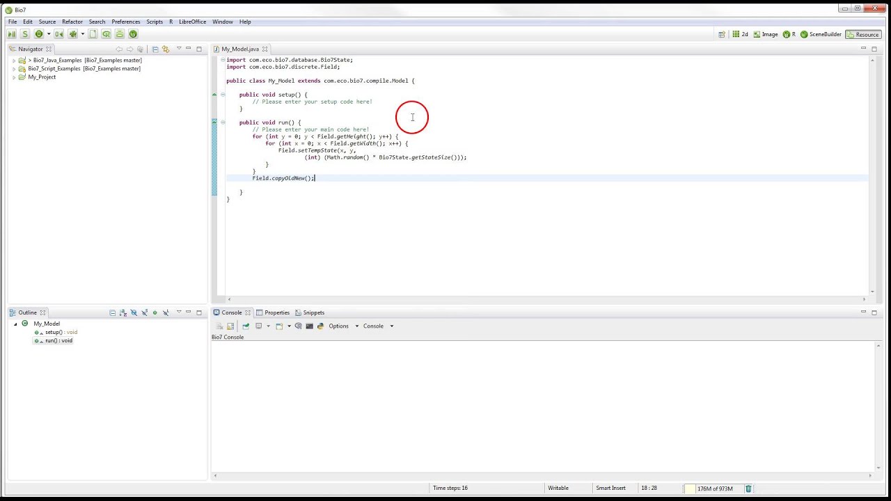 Java Simulation Example Bio7 2 0 Youtube